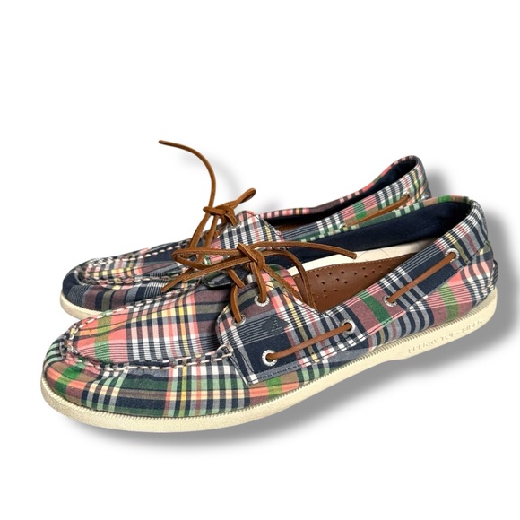 Sperry | Shoes | Sperry Ao 2eye Kick Back Washed Plaid Boat Shoe Top ...